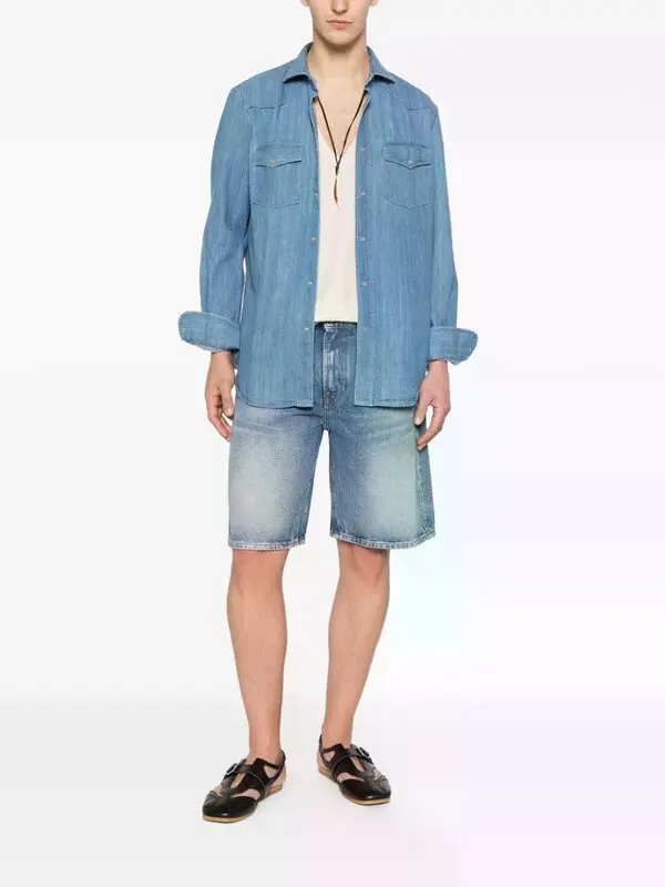 MAZZARELLI Western-yoke Chest-pocket Shirt