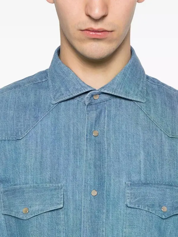 MAZZARELLI Western-yoke Chest-pocket Shirt