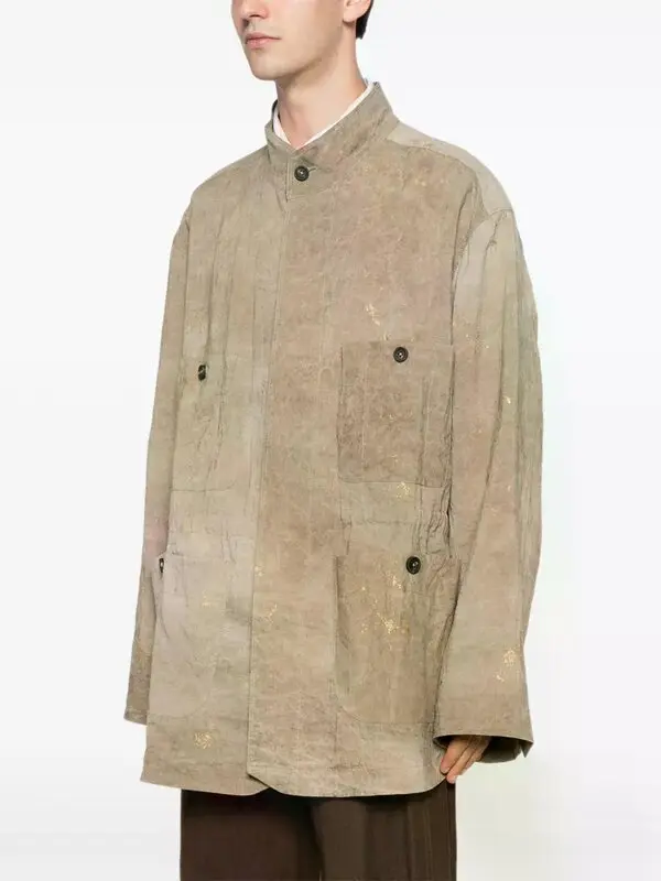 ZIGGY CHEN Drawstring-waist Paint-splatter Shirt