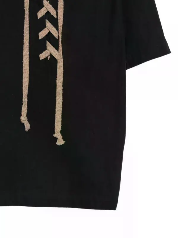 ZIGGY CHEN Lace-up Collar T-shirt