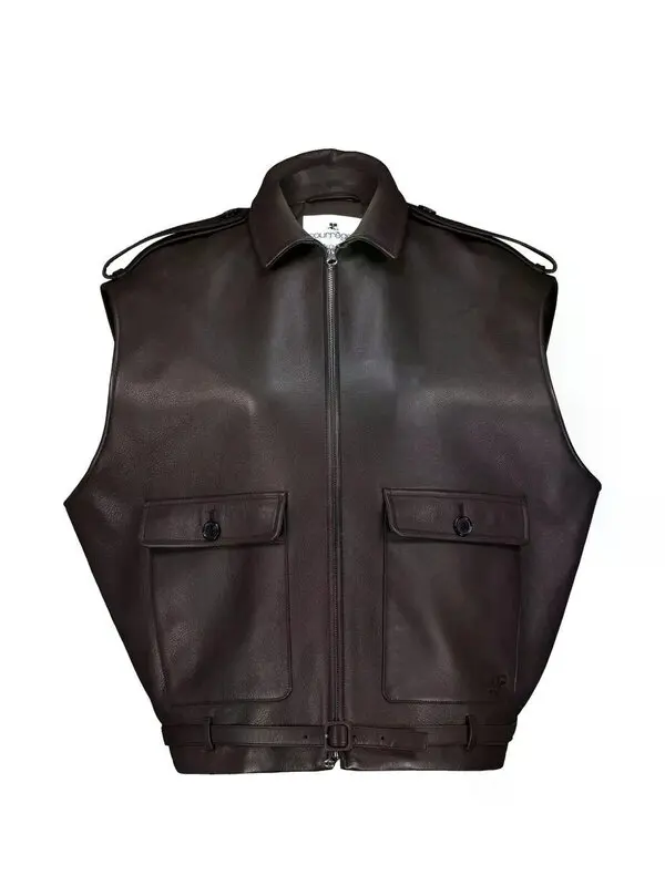 COURREGES Front-zip Belted Gilet