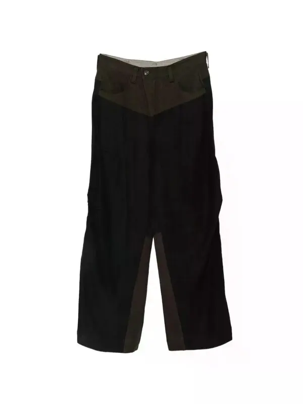 ZIGGY CHEN Panelled Wide-leg Trousers - Black