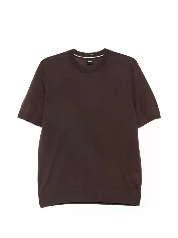 BOSS Short-sleeve Wool T-shirt - Brown