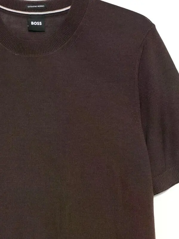 BOSS Short-sleeve Wool T-shirt - Brown