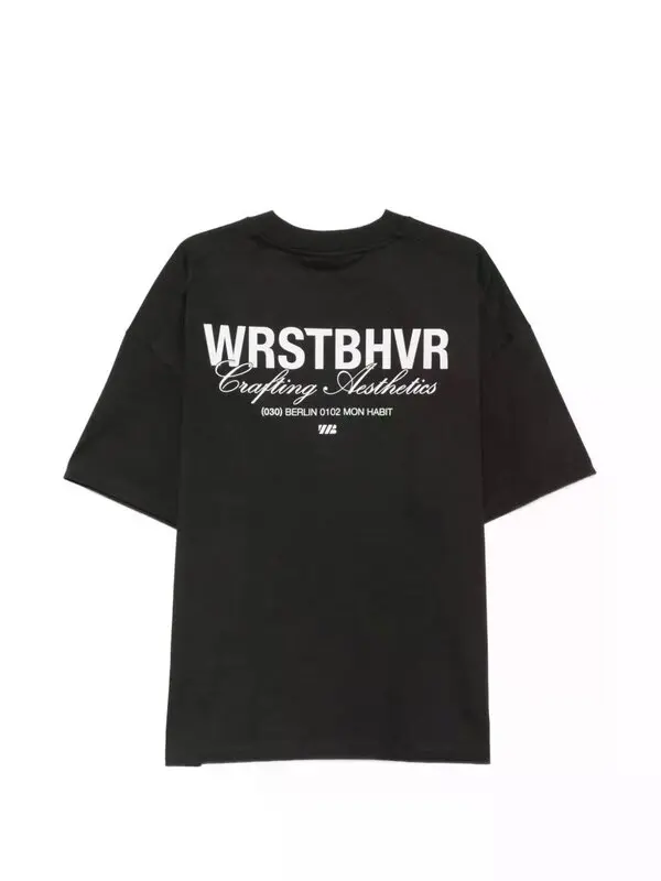 WRSTBHVR Studio V13 Logo-print Drop-shoulder T-shirt