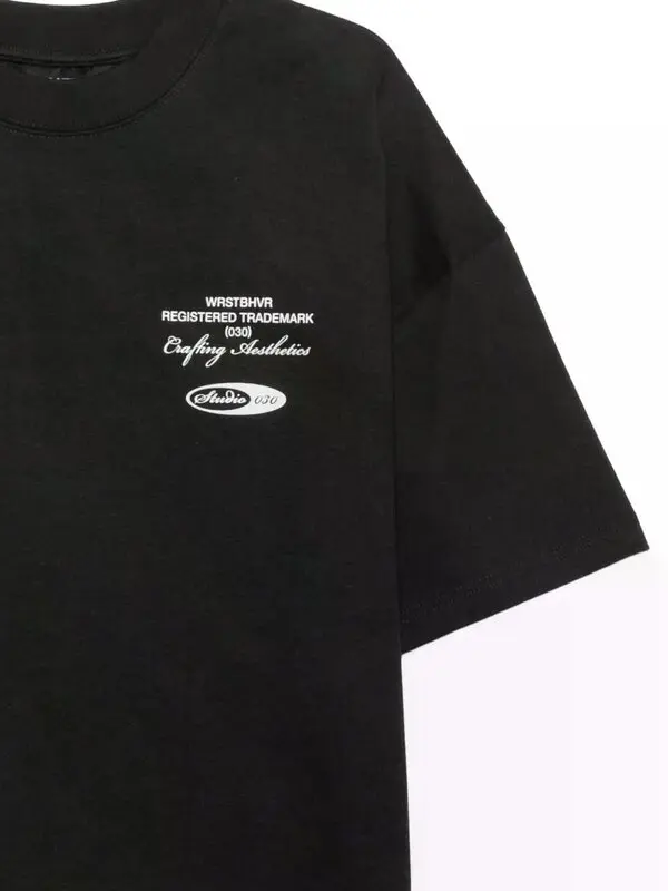 WRSTBHVR Studio V13 Logo-print Drop-shoulder T-shirt