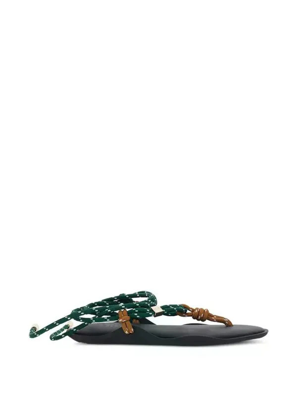Flowze Twin Rope-detail Lace-up Sandals - Green