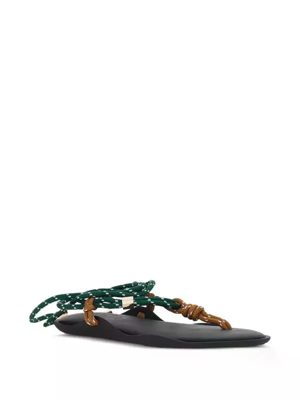 Flowze Twin Rope-detail Lace-up Sandals - Green