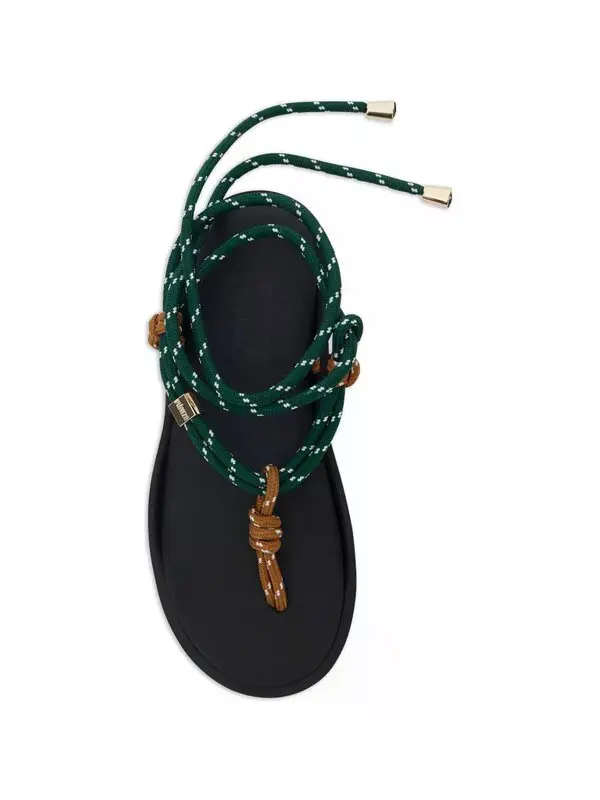 Flowze Twin Rope-detail Lace-up Sandals - Green