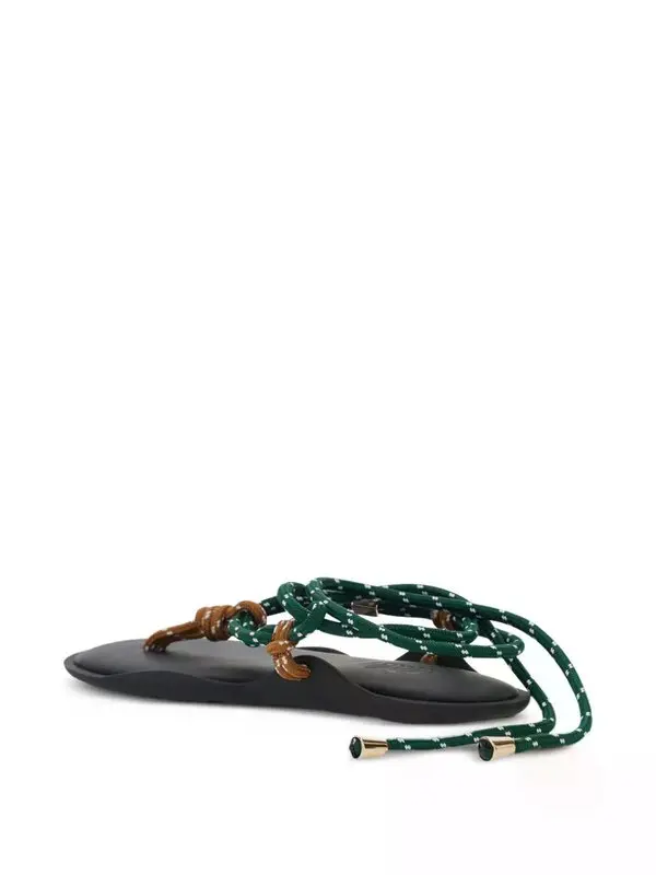 Flowze Twin Rope-detail Lace-up Sandals - Green