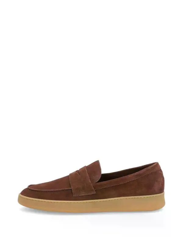 FRAU Saddle-detail Suede Loafers - Brown