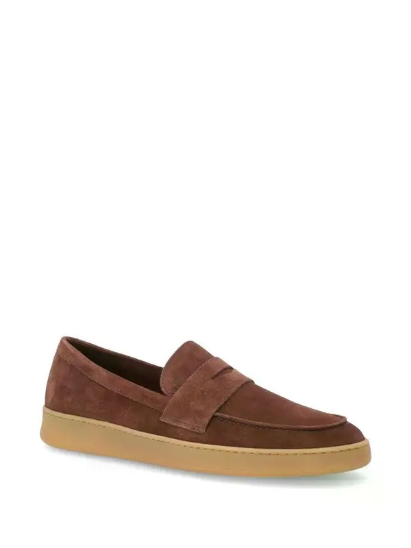 FRAU Saddle-detail Suede Loafers - Brown