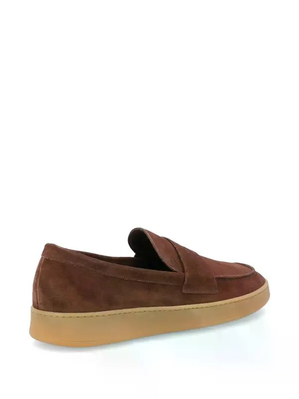 FRAU Saddle-detail Suede Loafers - Brown
