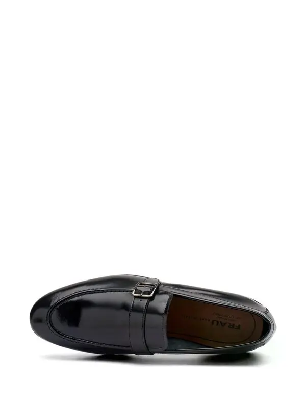 FRAU Polished Buckle-strap Loafers - Black