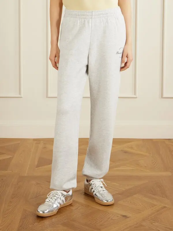 Sporty & Rich Beverly Script Cotton-jersey Track Pants