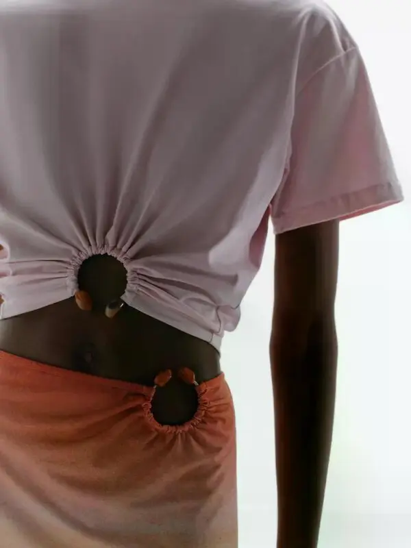 BAOBAB Tika Ruched Ring-detail T-shirt - Pink
