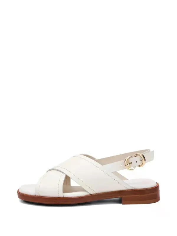 FRAU Crossover Strap Leather Sandals - White