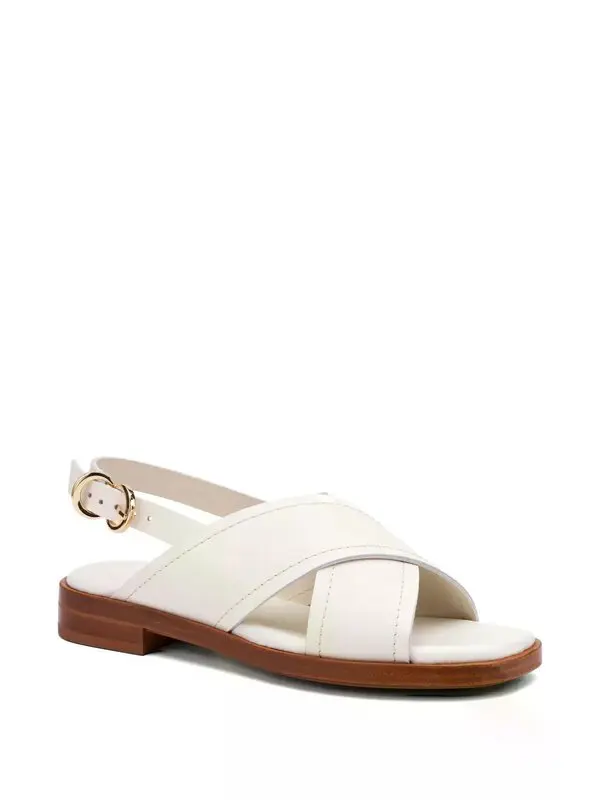 FRAU Crossover Strap Leather Sandals - White