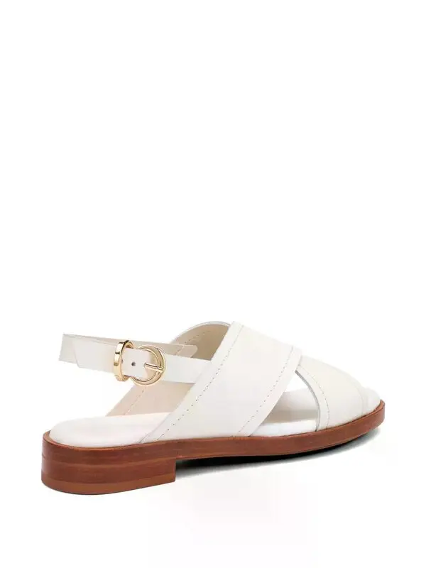 FRAU Crossover Strap Leather Sandals - White