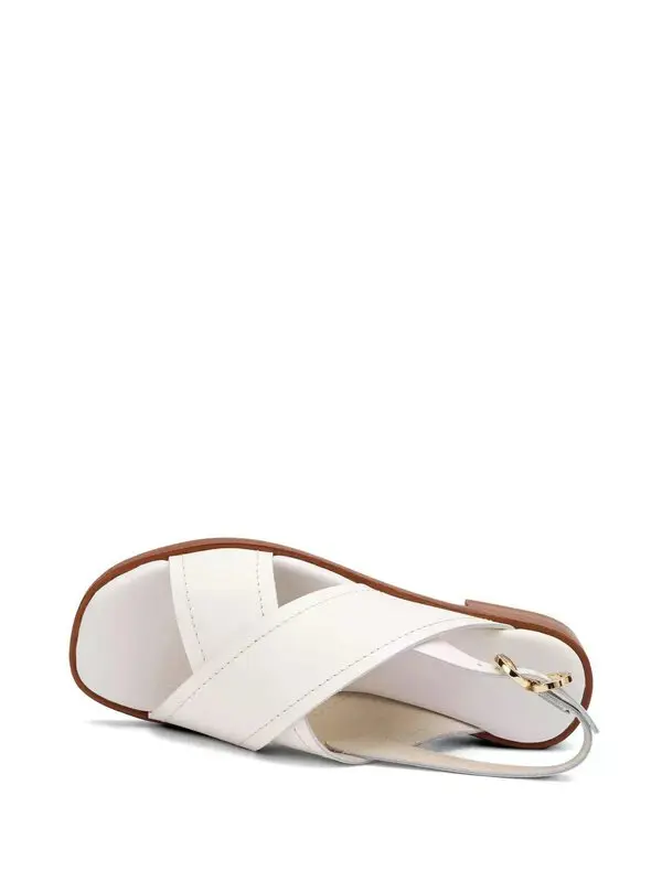 FRAU Crossover Strap Leather Sandals - White
