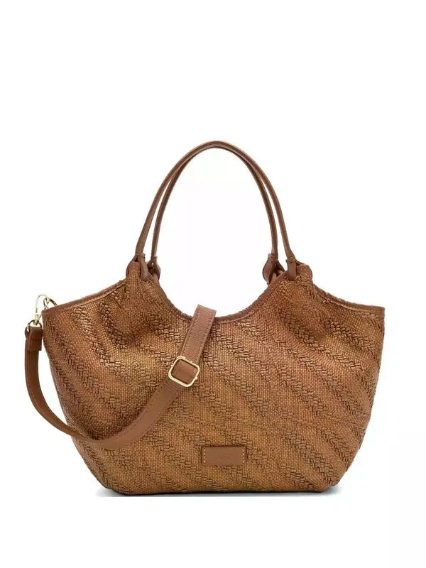 FRAU Herringbone-effect Tote Bag - Brown