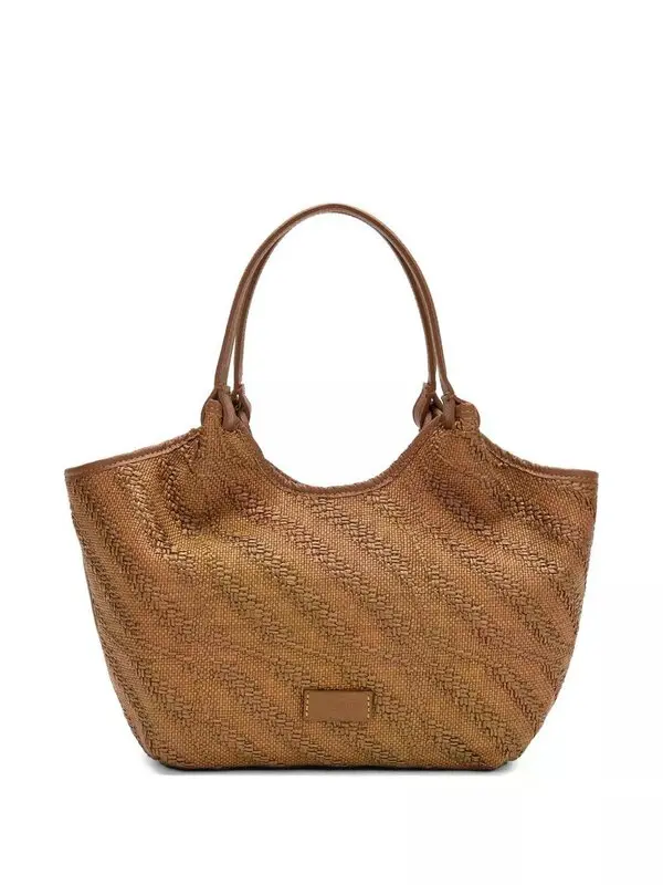 FRAU Herringbone-effect Tote Bag - Brown