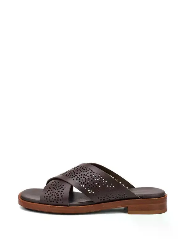 FRAU Perforated Crossover Sandals