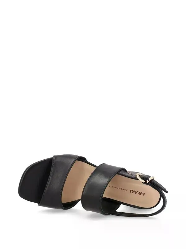 FRAU Block-heel Leather Sandals - Black