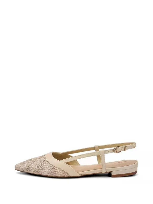 FRAU Herringbone Raffia Slingback Pumps - Neutrals