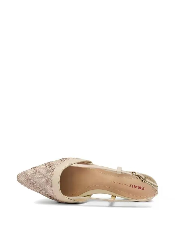 FRAU Herringbone Raffia Slingback Pumps - Neutrals