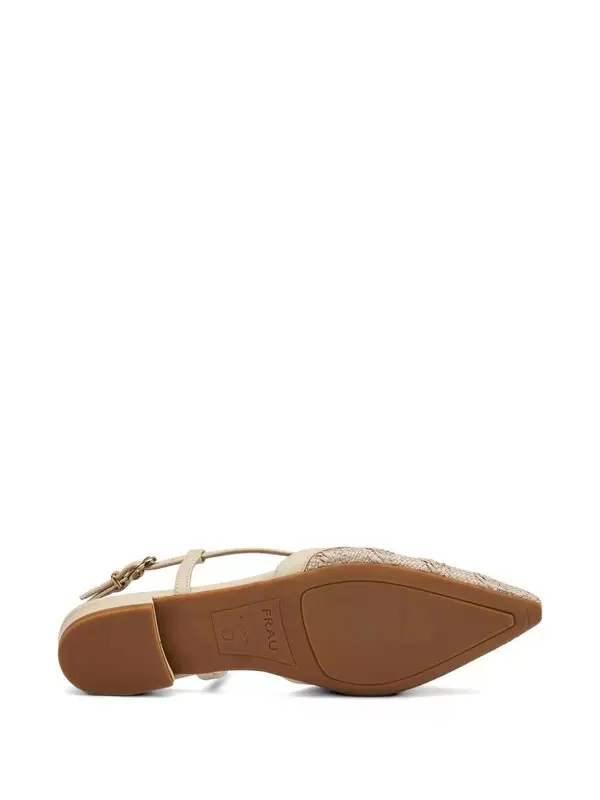 FRAU Herringbone Raffia Slingback Pumps - Neutrals