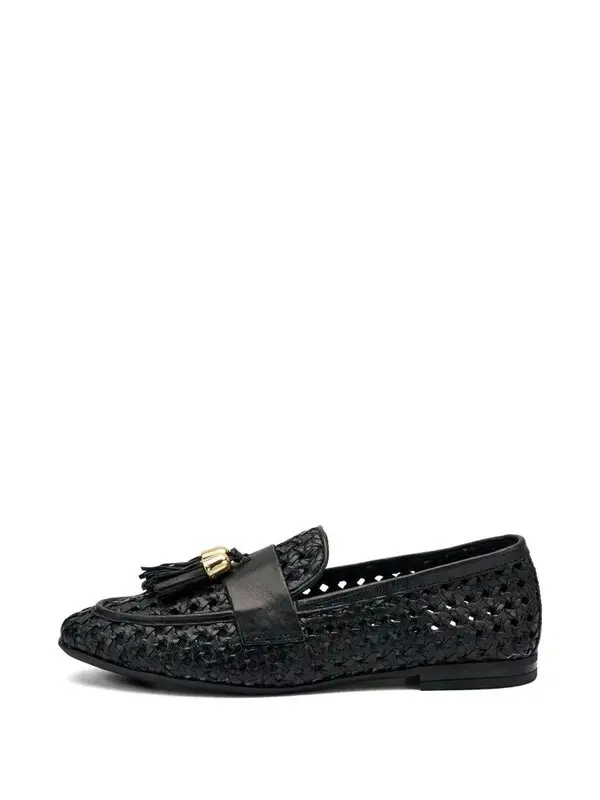 FRAU Woven Tassel Loafers - Black