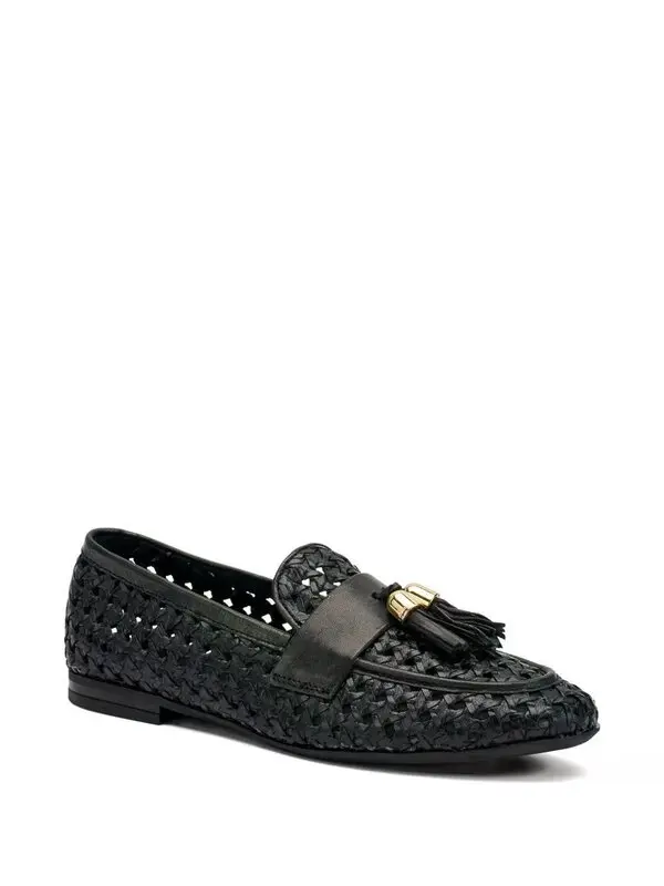 FRAU Woven Tassel Loafers - Black