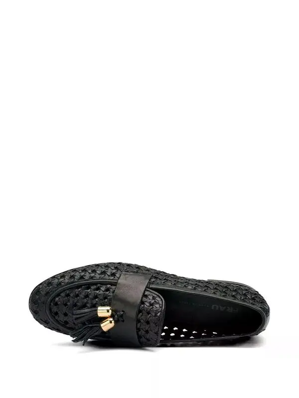 FRAU Woven Tassel Loafers - Black