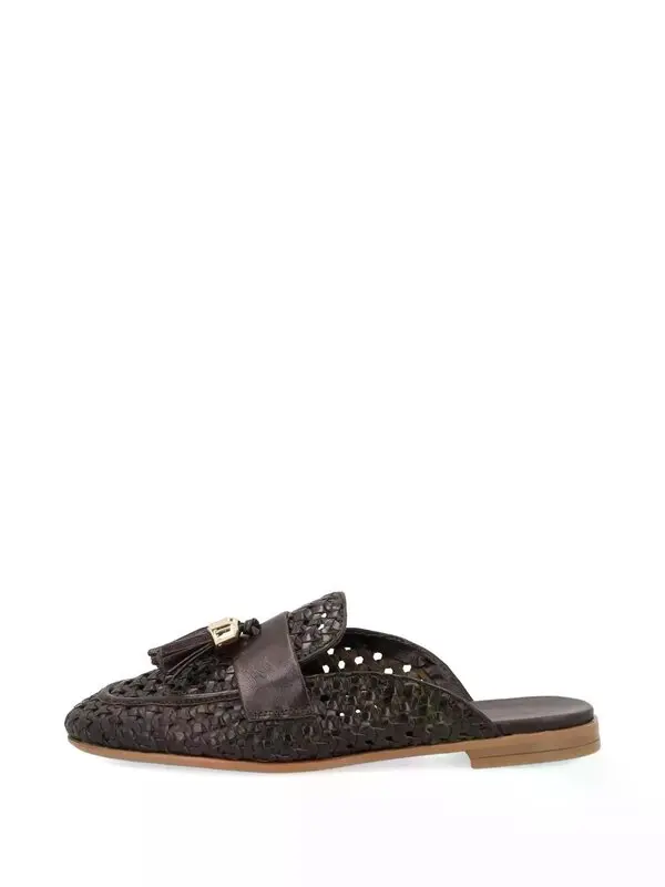 FRAU Woven Tassel Mules - Brown