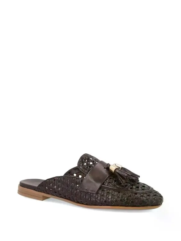 FRAU Woven Tassel Mules - Brown