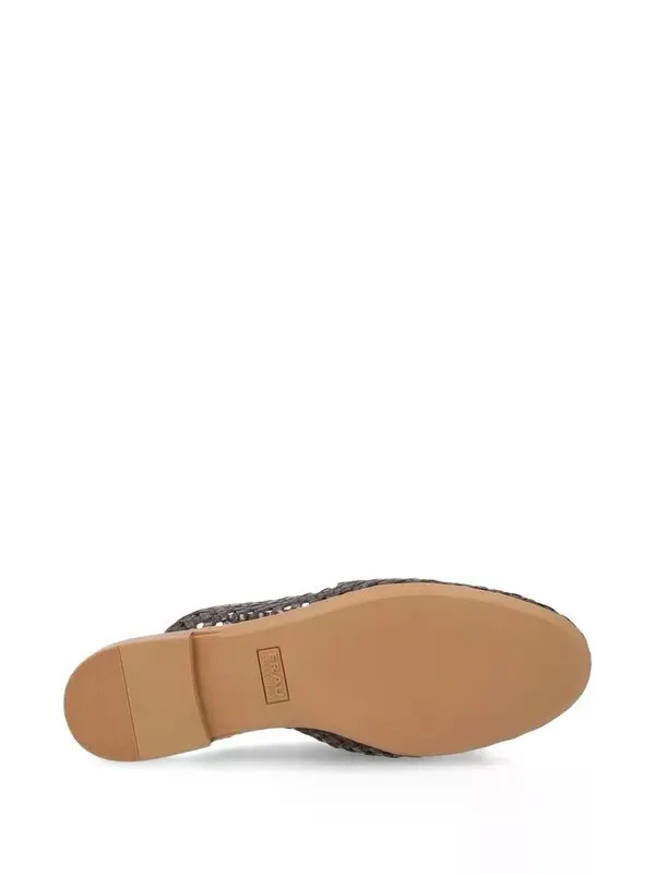 FRAU Woven Tassel Mules - Brown
