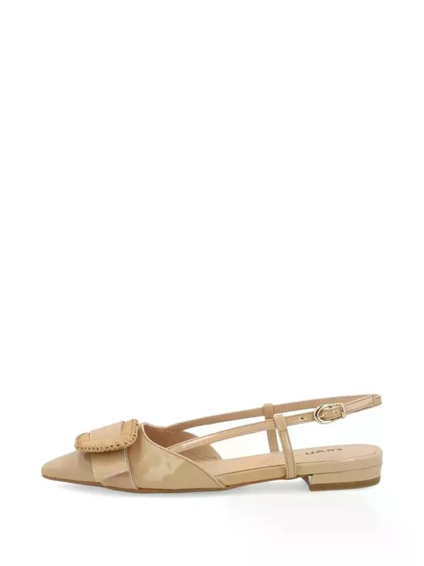 FRAU Buckle-detail Leather Slingbacks - Neutrals