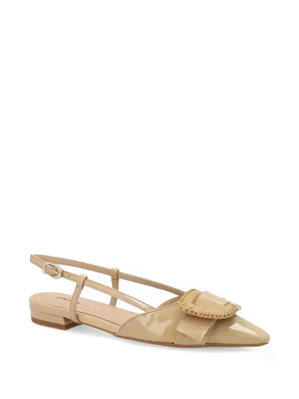 FRAU Buckle-detail Leather Slingbacks - Neutrals