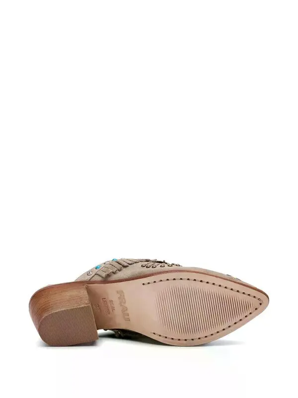 FRAU Fringed Stud-embellished Mules