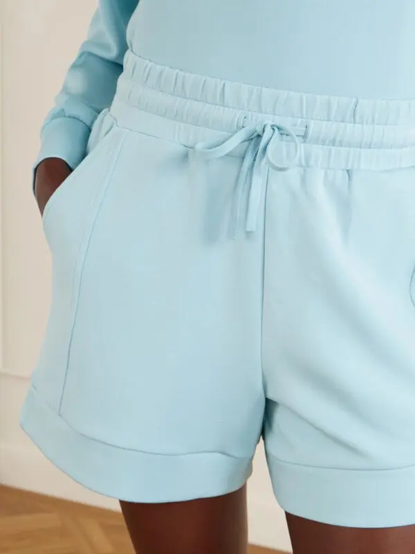 Varley Atrium Jersey High-rise Shorts - Blue