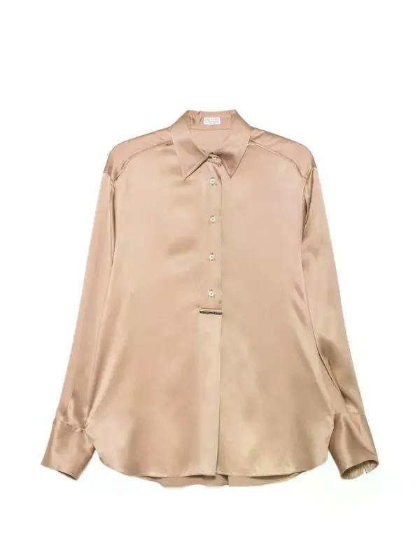 Brunello Cucinelli Long-sleeve Silk-blend Blouse