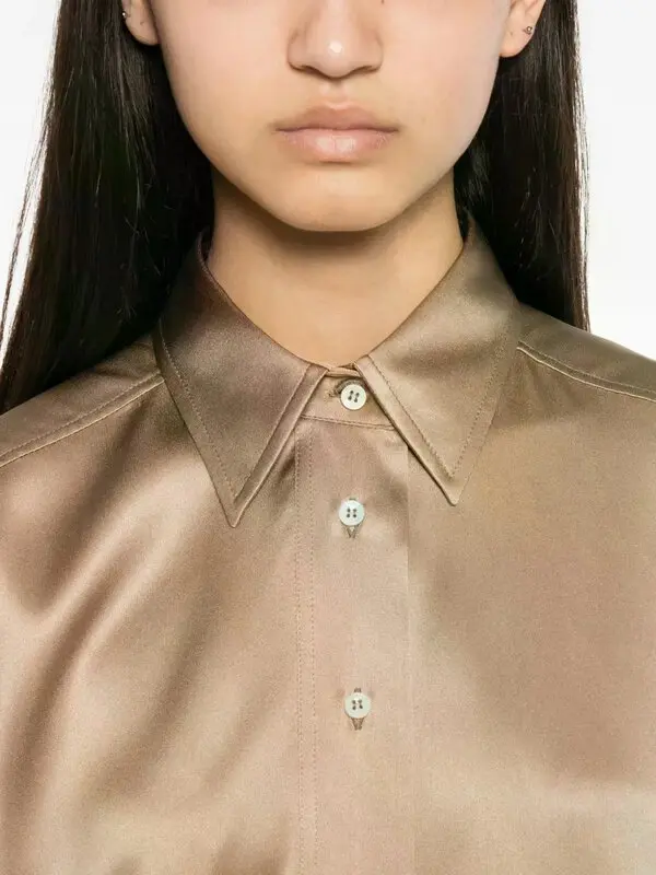 Brunello Cucinelli Long-sleeve Silk-blend Blouse