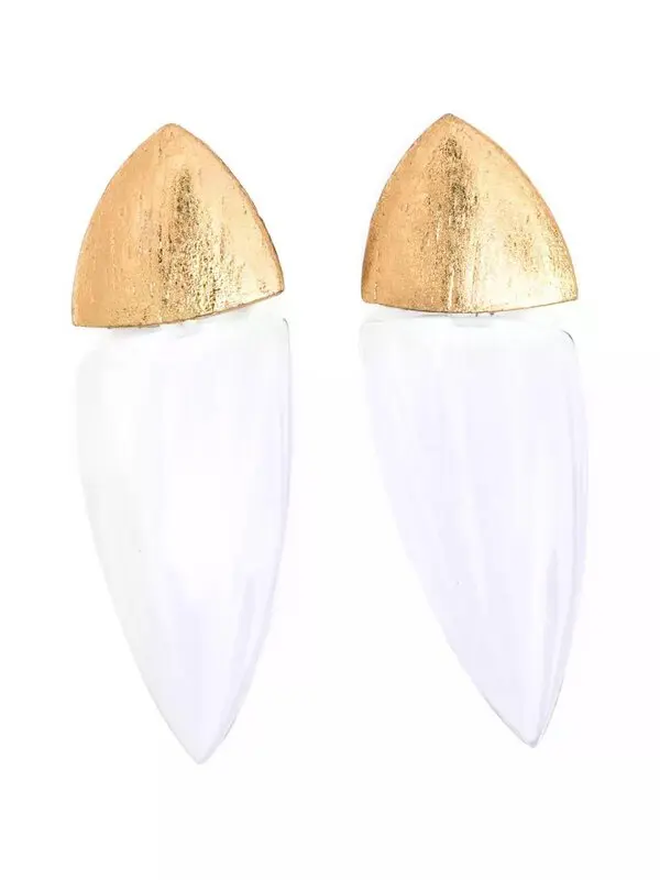 MONIES Leaf-embellished Drop Earrings - Gold
