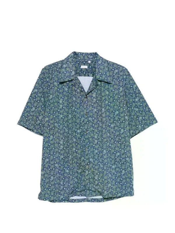 ORIAN Paisley-print Short-sleeve Shirt - Blue
