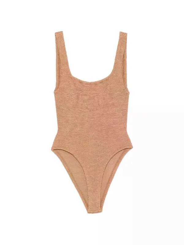 Hunza G Crinkle-effect Swimsuit - Neutrals