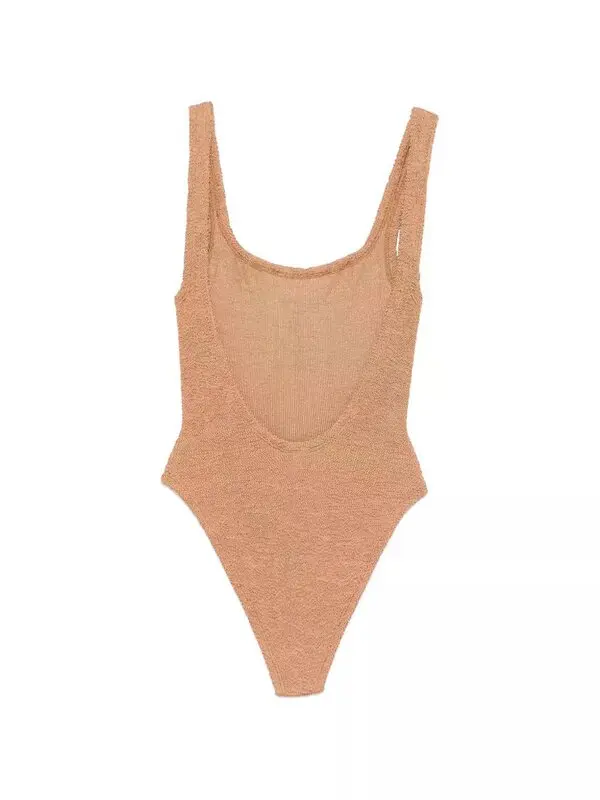 Hunza G Crinkle-effect Swimsuit - Neutrals