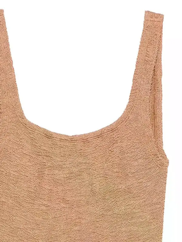 Hunza G Crinkle-effect Swimsuit - Neutrals