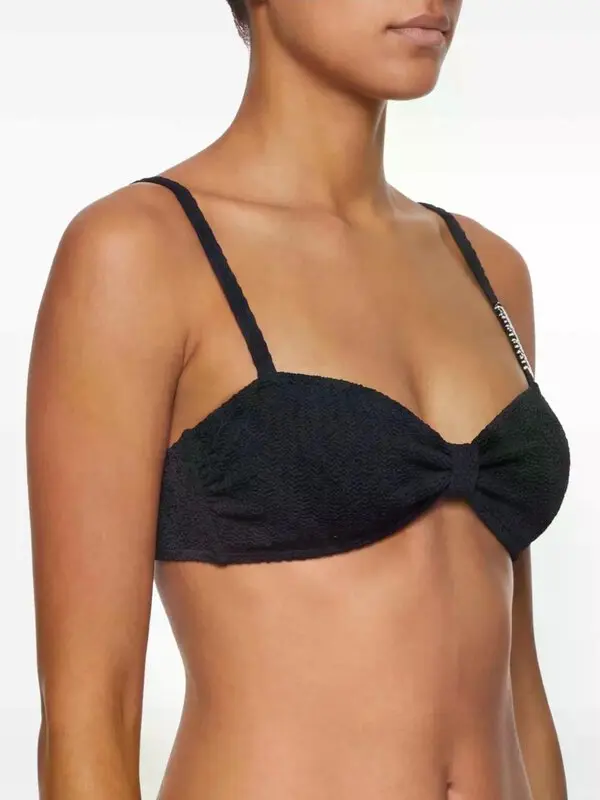 Moschino Logo-detail Crinkled Bikini Top