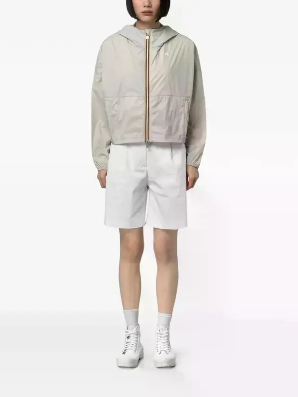 K-WAY Zip-up Cropped Jacket - Neutrals